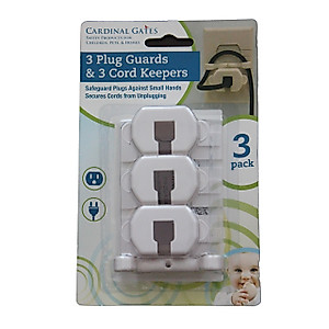 Cardinal Gates 3 Piece Plug Guard and Cord Keeper, White