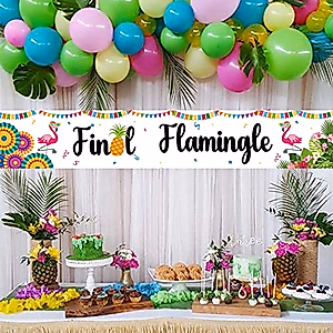 WHPCT Final Flamingle Banner,Flamingo Hanging Banner,Flamingo Bachelorette Party Decorations,Flamingo Bachelorette Party Favors Yard Lawn Sign,9.8X1.6 Ft, White, 9.8Ft X 1.6Ft