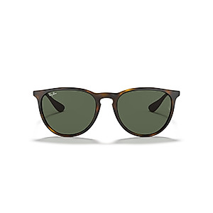 Ray-Ban RB4171 Erika Round Sunglasses, Light Havana/Dark Green, 54 mm