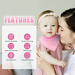 Joysiya 10 Pack Baby Bandana Drool Bibs Soft and Absorbent Cotton Teething Bibs for Newborn Boys Girls…