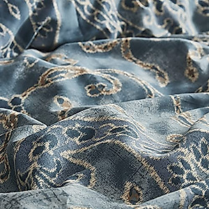Madison Park Belcourt Sateen Cotton Comforter Set, Breathable, Soft Cover, Trendy, All Season Down Alternative Cozy Bedding with Matching Shams, King/ Cal King, Blue 3 Piece