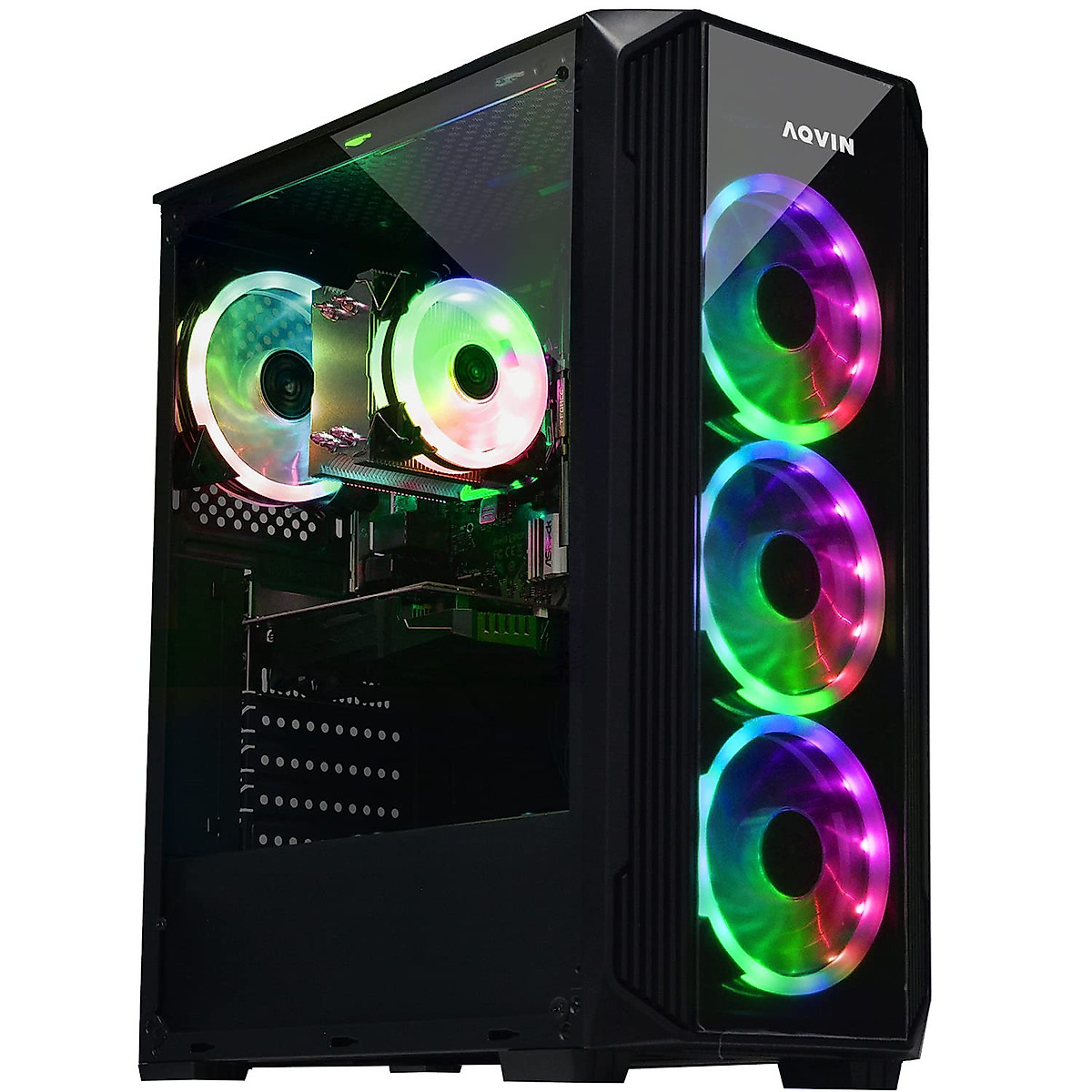 AQVIN Gaming PC Desktop Computer Tower PC with 27 Inch Gaming Monitor - Intel i7 Processor, 2TB SSD Storage 32GB DDR4 RAM, GTX 1650 4GB GDDR5, Gaming PC, Wi-Fi, Windows 10 Pro - (Renewed)