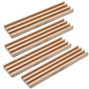 Lulu Home Domino Racks, 4 Professional Wood Domino Trays Premium Holder Racks Great for Mexican Train, Mahjong, Games
