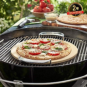 Weber Gourmet BBQ System Pizza Stone with Carry Rack,16.7" Long