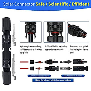 Qihengzhijia Solar PV Connector, 6 Pairs Male/Female Solar Connector, IP67 Waterproof Solar Panels Cable Connectors with 2PCS Solar Spanners Solar Wire Connectors
