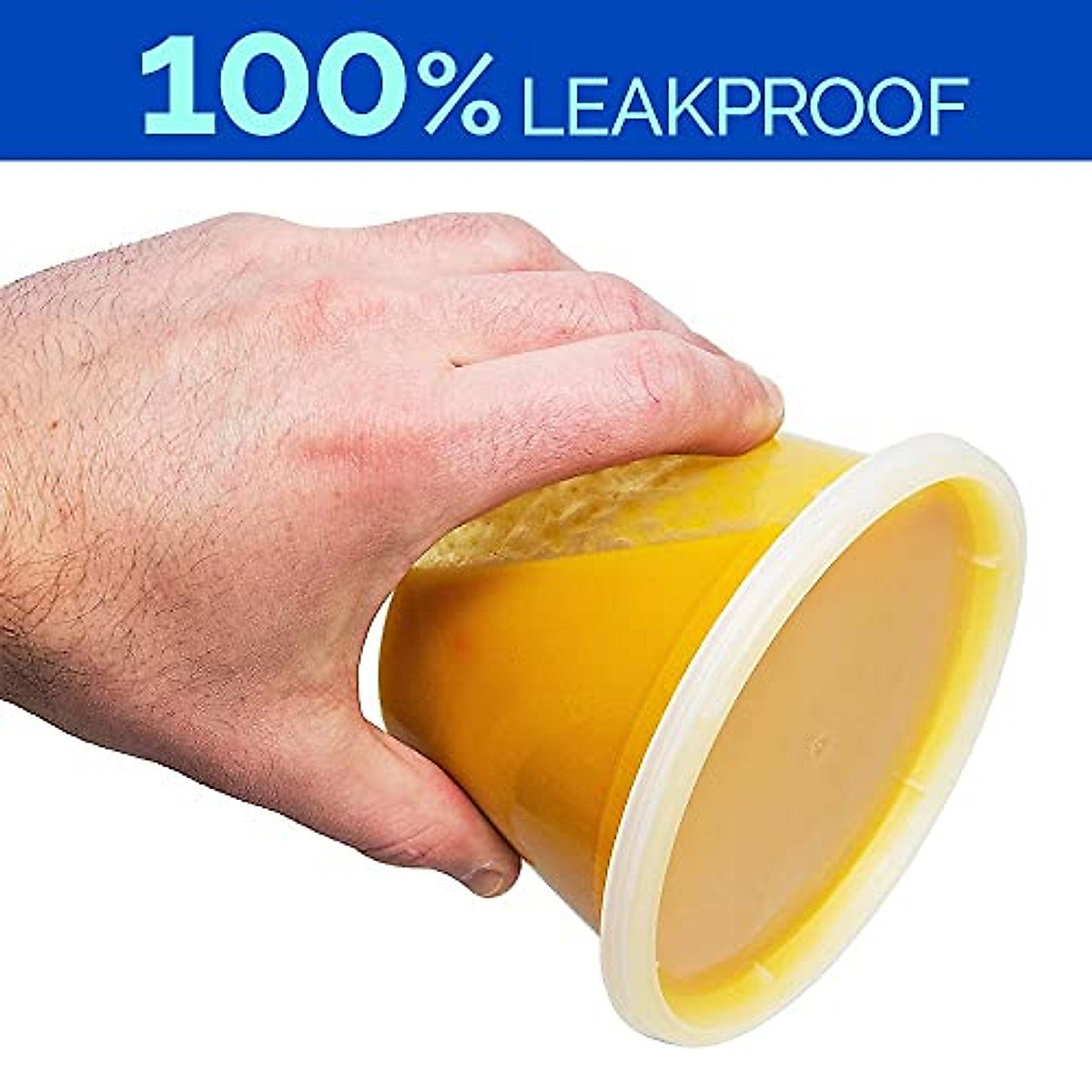 Healthy Packers Extra Thick Food Storage Containers with Lids (16oz - 24 Pack) - Great for Slime - Deli Pint Cups - Soup Containers | Microwave, Dishwasher and Freezer Safe