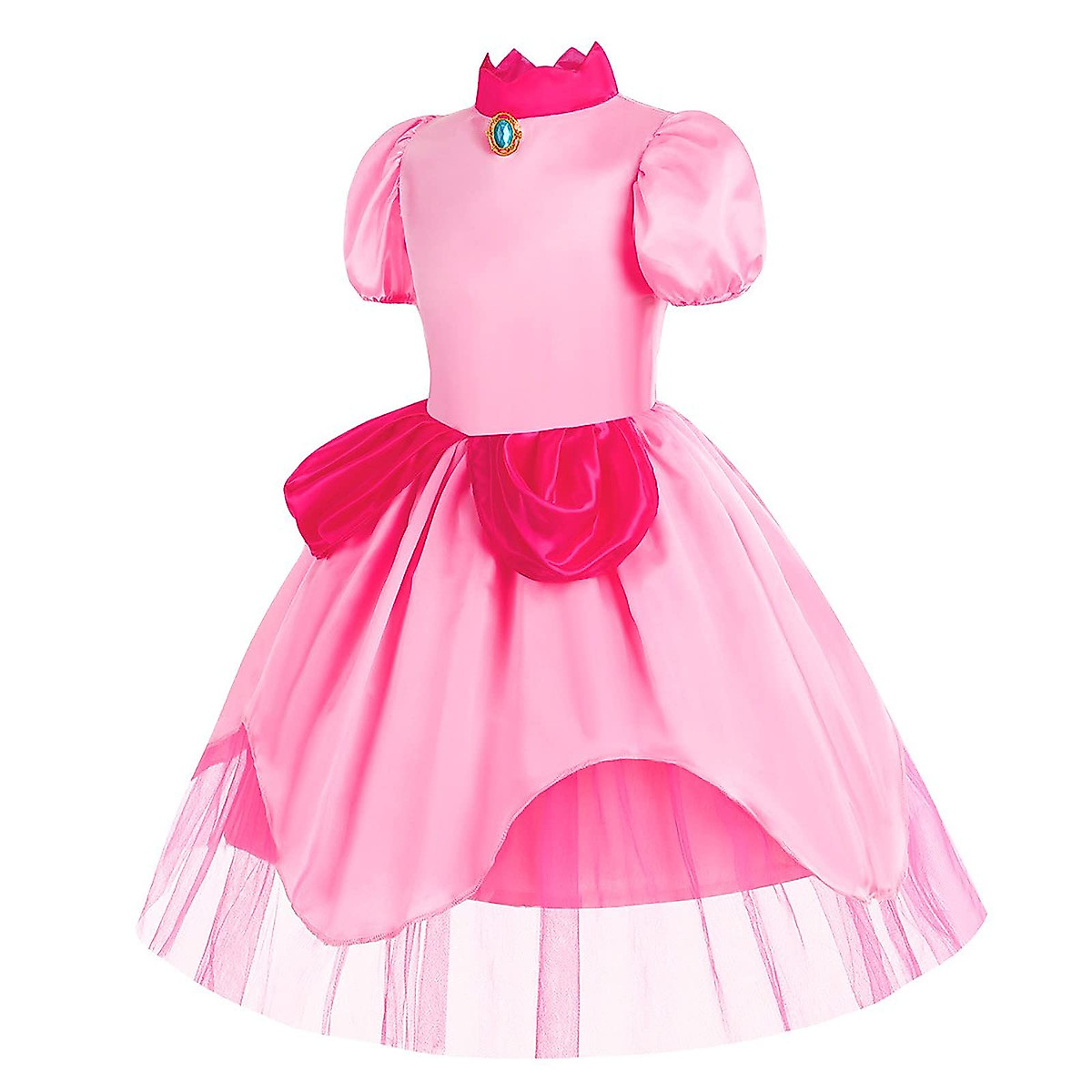 Oispvpes Girls Princess Peach dress Super Brothers Party Dresses Kids 3-12 Years pink 100