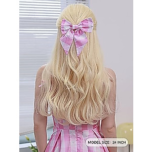 Barbie Wig Long Blonde Wigs for Women Loose Body Wave Wig Synthetic Lace Front Wig Blonde Hairline Heat Resistant Washable Trimmable Curlable Hair
