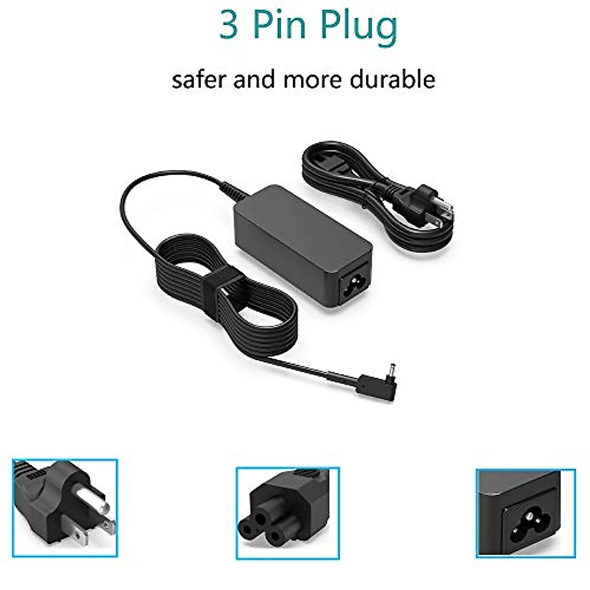 UL Listed AC Charger Fit for Acer Chromebook 11 14 15 N15Q9 A13-045N2A Swift Spin 1 3 5 SF114-32 SF113-31 SF314-42 SF314-51 SF314-52 N17W6 SP314-54N SP314-53N SP513-51 Laptop Adapter Power Supply