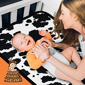 Dear Baby Gear Custom Print Baby Blanket - Double Layer Infant Blanket - Toddler Blankets - Great Size for a Crib, Stroller or Car Seat - Nursery Bedding - Holstein Cow, Black, Ruffles, 43" x 33"
