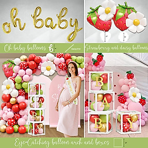 Strawberry Baby Shower Decorations Party Supplies, A Berry Sweet Baby Is On The Way Decor, It's a Girl Gender Reveal, Baby Shower Backdrop Balloon Arch Box Mom to Be Sash Tablecloths Cake Topper
