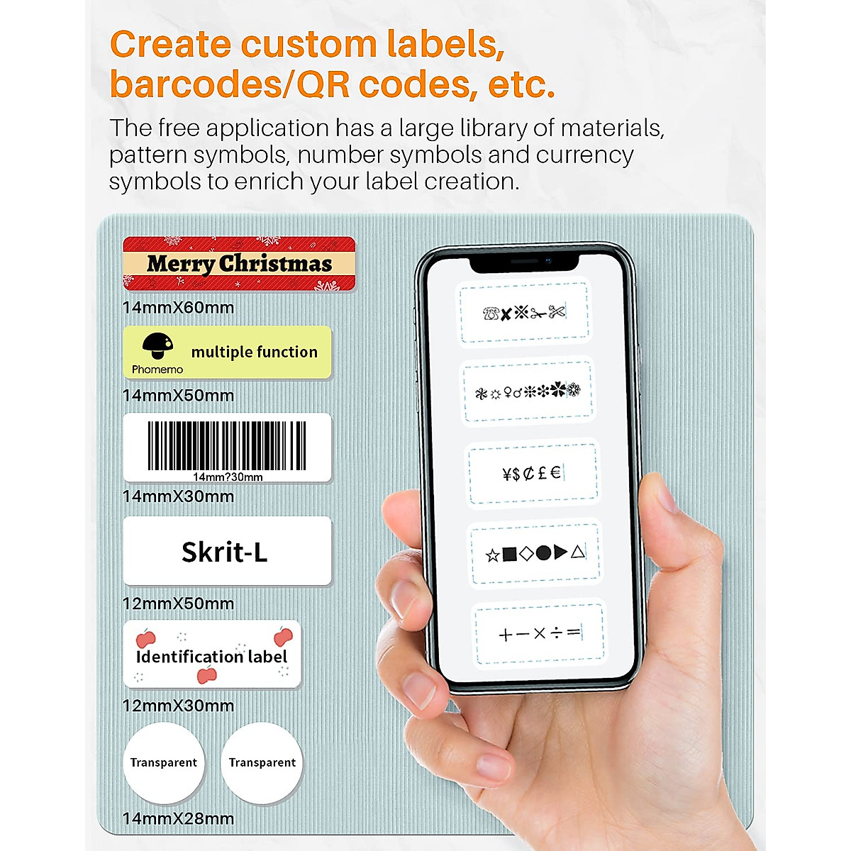 Memoqueen D30 Label Maker-Bluetooth thermal Mini Label Printer-Portable label Maker Machine with tape,Labeler Compatible with Phomemo D30 iOS&Android, Easy to Use for home office organization,Green