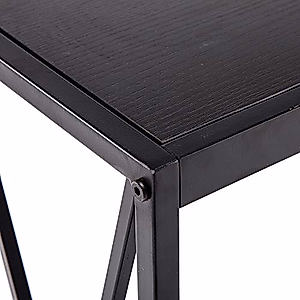 Volowoo Industrial Console Table, 3-Tier Entryway Table, Hallway Table, Narrow Sofa Table with Shelves, Entrance Table for Entryway, Living Room, Foyer, Hallway, Office, (Black)