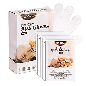 ZNOKA Pet Grooming Glove - Gentle Deshedding Brush Glove - Efficient Pet Hair Remover Mitt - Enhanced Five Finger Design - Perfect for Dog & Cat with Long & Short Fur (7pcs/1-Pack)