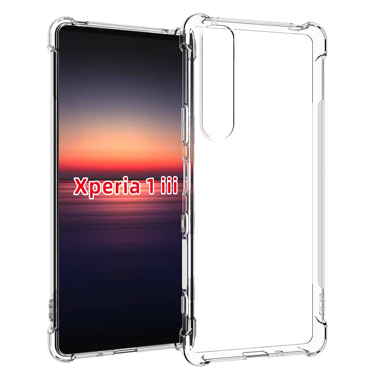 USTIYA Case for Sony Xperia 1 III Clear TPU Four Corners Protective Cover Transparent Soft funda