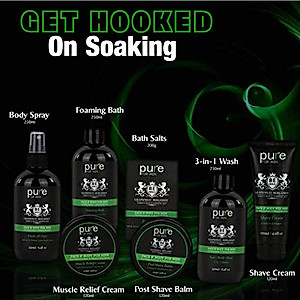 Bath Spa Gift Baskets for Men. Essential Oil Deluxe Mens Gift Set. Best Holiday Gift, Care Package for Men, Husband, Boyfriend & Dad. Mens Spa Kit makes best Relaxation Gifts for Men!