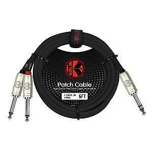 Kirlin Cable Y-336PR-03 - 3-Feet - 1/4-Inch Stereo Plug to Dual 1/4-Inch Mono Plug Y-Cable