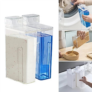 Food Storage Container 3PCS Cereal Container Airtight Keep Dry Pouring Storage Sealed Box 1230ml Laundry Detergent Sub Bottle Bathroom Laundry Powder Container Cereal Dispensers