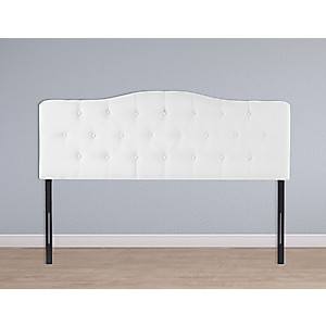 Cassandra Headboards for Full Size Bed, Upholstered Button Tufted Bed Headboard, 12 Adjustable Positions Full Headboard Only, Wall Mounted Headboard, Bed Backboard Linen Fabric Head Board - White