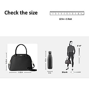 Kate Spade New York Payton Medium Dome Top Zip Satchel Crossbody Bag in Black