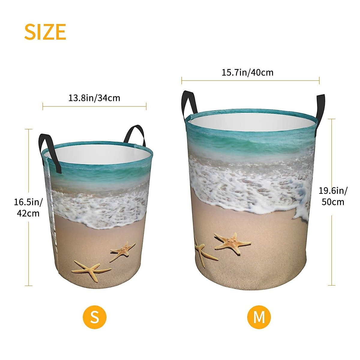 Ocean Sea Waves Tropical Beach Cotton Round Laundry Basket Dirty Clothes Hamper Waterproof Laundry Hamper Toy Cloth Storage Basket For Room Decor