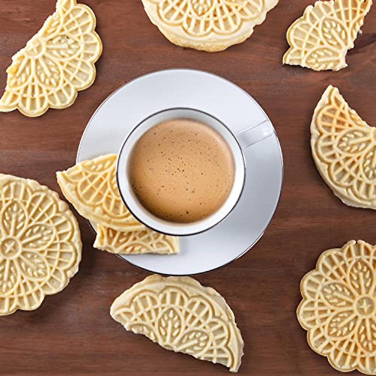 Mini Electric Pizzelle Maker - Makes One Personal Tiny Sized 4" Traditional Italian Cookie in Minutes- Nonstick, Easy to Use Press - Recipes Included- Must Have Dessert Treat for Summer Baking or Gift