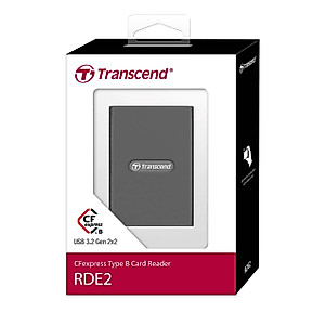 Transcend CFexpress Card Reader, Type B, USB 3.2 Gen 2x2, 20 Gbps, Aluminum housing, Silicone Sleeve, for Photography and Cinematic Experts, Provide Type A and Type C Cables - TS-RDE2