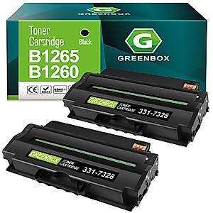 GREENBOX Compatible 1260 High Yield Black Toner Cartridge Replacement for Dell 1260 1265 331-7328 for B1260dn B1265dfw B1260 B1265dn B1265dnf Printer (2,500 Pages, 2 Black)