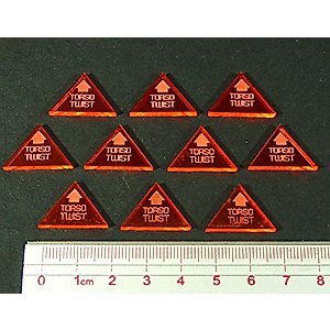 LITKO Torso Twist Tokens Compatible with Battletech, Fluorescent Amber (10)