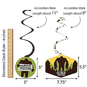 Big Dot of Happiness Sasquatch Crossing - Bigfoot Party or Birthday Party Hanging Decor - Party Decoration Swirls - Set of 40