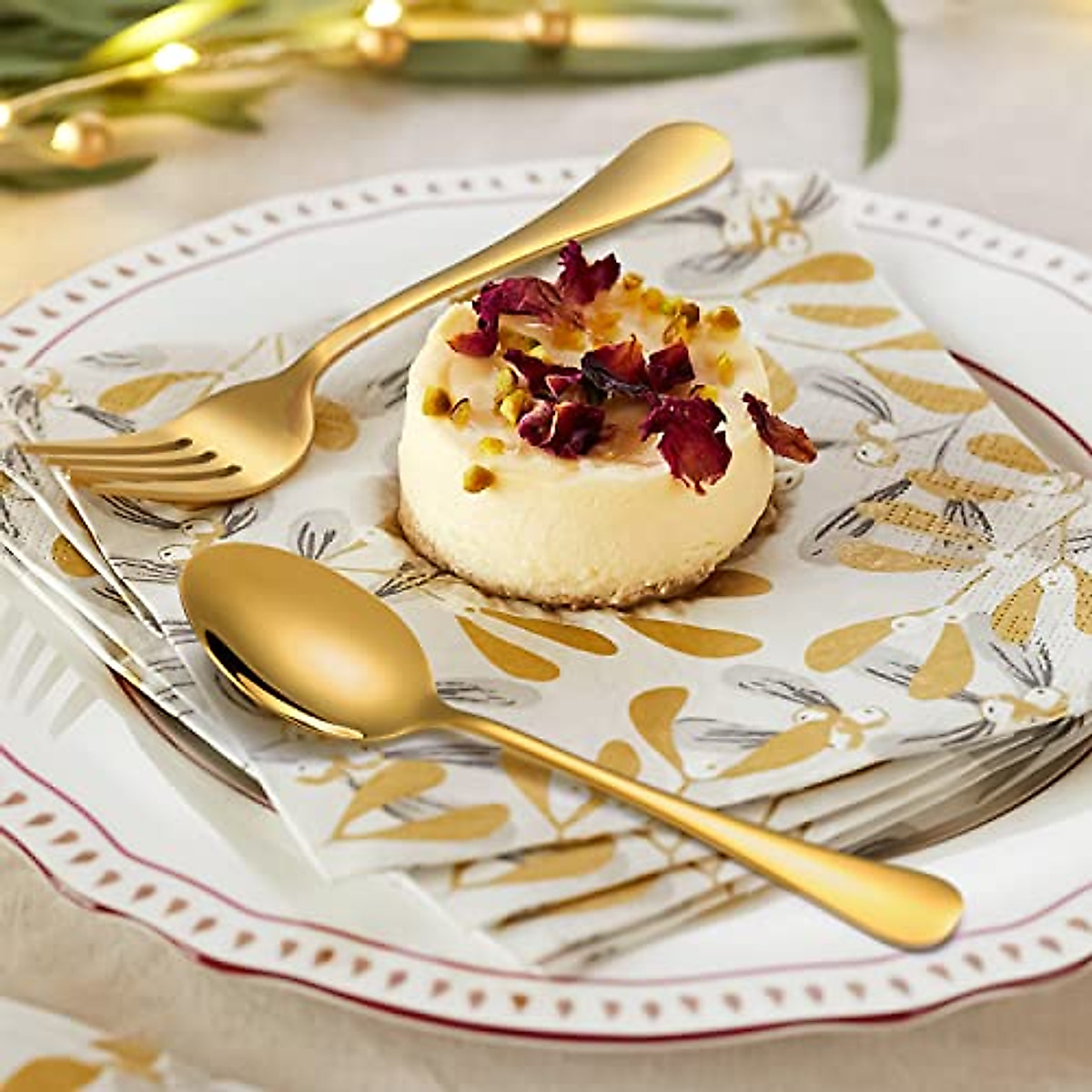 Gold Silverware Set, 30-Piece Gold Flatware Cutlery Utensils Set for 6, Stainless Steel Knives Spoons and Forks Set, Mirror Polished, Dishwasher Safe