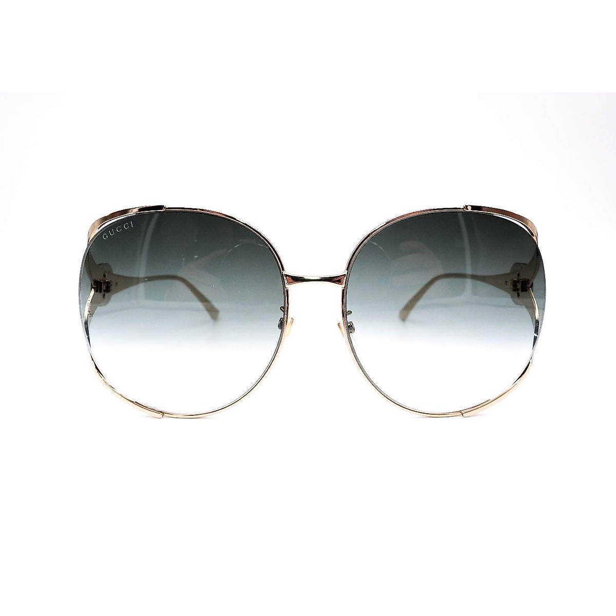 Gucci GG0225S 003 Gold/Green GG0225S Round Sunglasses Lens Category 2 Size 63