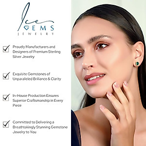 Yellow Gold Flashed Sterling Silver Simulated Emerald and Cubic Zirconia Accents Oval Halo Stud Earrings