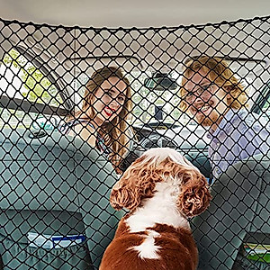Q-DDOIT Dog Car Barrier 47" Wide Ideal for Trucks/SUVs/Full Sized Sedans Pet Restraint Car Backseat Divider Vehicle Gate Cargo Area Travel Trunk Mesh Net Screen Barricade