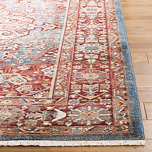 SAFAVIEH Kashan Collection Area Rug - 8' x 10', Blue & Red, Traditional Oriental Design, Non-Shedding & Easy Care, Ideal for High Traffic Areas in Living Room, Bedroom (KSN305A)