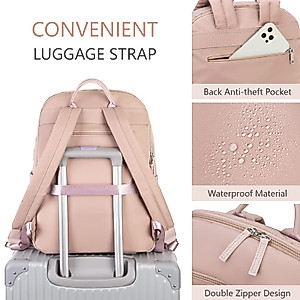 PINCNEL Fashion Laptop Backpack Purse for Women with Anti-Theft Pocket, External USB Port, and Travel Luggage Strap for Work, School, and Casual Style(Pure Black)