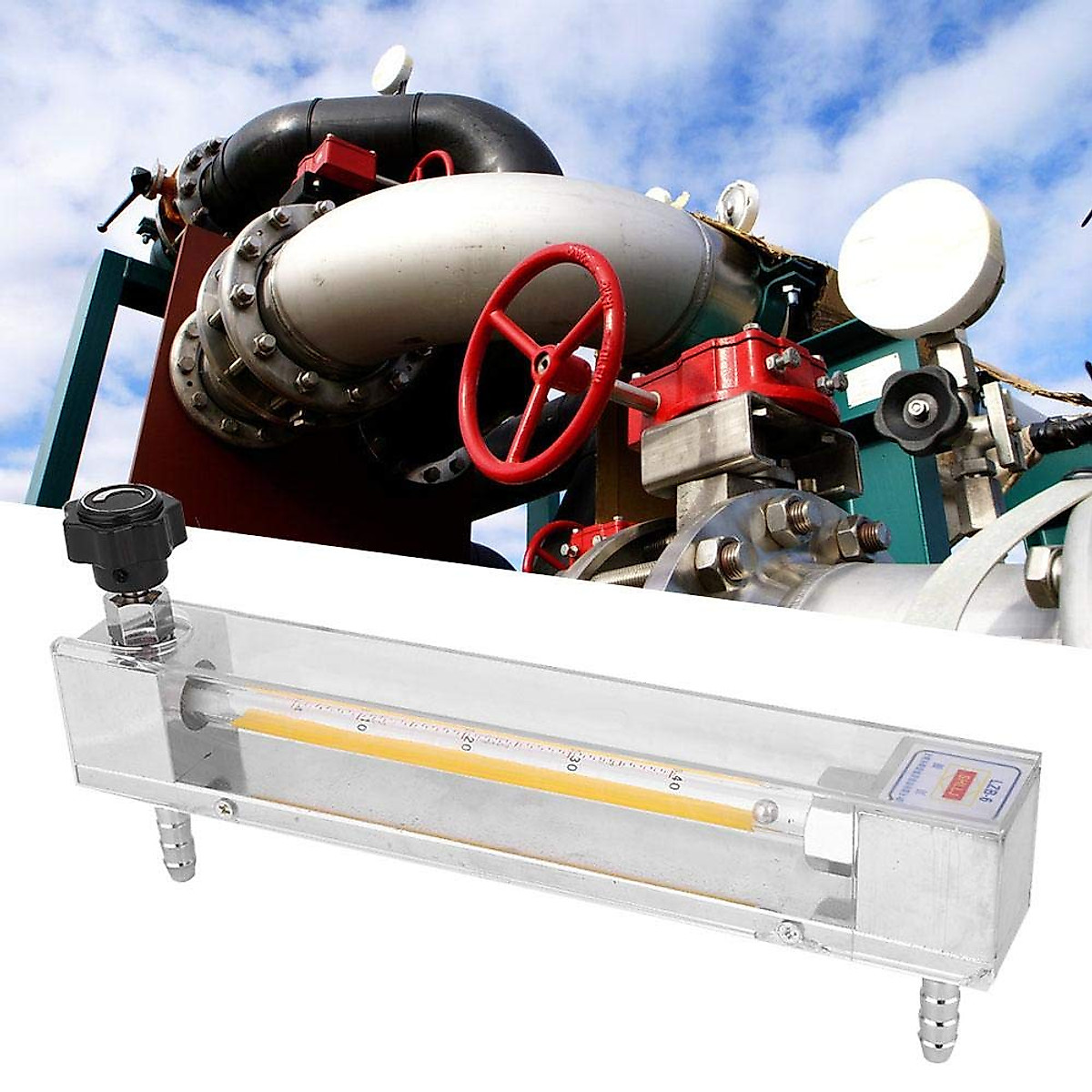 Water Liquid Flowmeter, LZB-6 Anticorrosion Glass Rotor Liquid Water Flow Meter for Acid & Alkaline Liquid 4-40L/H 1 MPa Suitable for Liquid, Acid, Alkaline Liquid