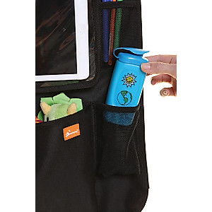 Dreambaby Backseat Car Organizer & Storage - Back Seat Protector - with 4 Mesh Pocket & Toy Pouch - Suits Tablet Screen Size up to 10.5 Inch/ 26.7cm - Black - Model L1216