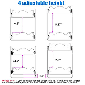 DINDON 2 Tier Wood Pull Out Cabinet Organizer (17" W x 18" D) Heavy-Duty Metal Sliding Drawer Shelf, Two Tier Pull Out Shelves for Kitchen Cabinets, Pantry, Bathroom…