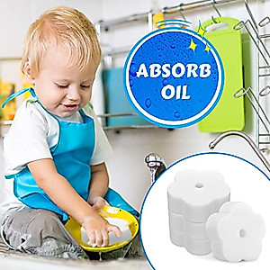 40 Pcs Hot Tub Sponge Spa Cleaning Sponges for Hot Tub Oil Absorbing Sponge Cleaning Scum Absorber for Spa, Bathtub and Swimming Pool to Soak up Oils Hot Tub Accessories(Floret Style)