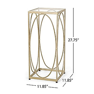 Christopher Knight Home Bennion End Table, Champagne Gold + Clear