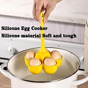 Poached Egg Storage and Egg Carton 3-in-1 Egg Cooker for Soft-boiled or Poached Eggs Holds up to 5 Eggs for Easy Cooking and Refrigerator Storage