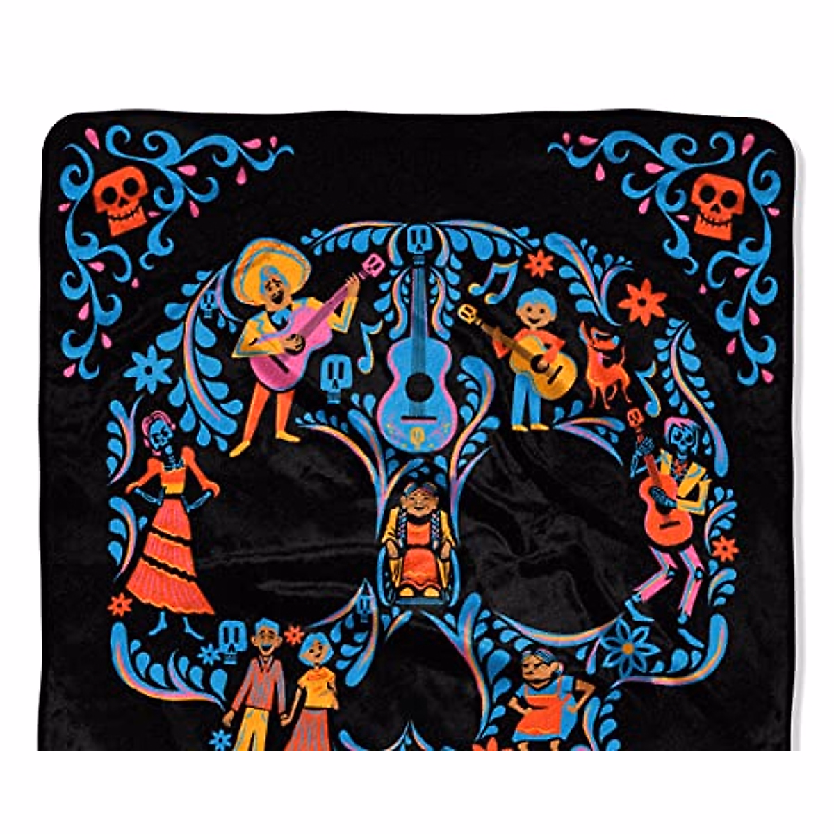 Disney Pixar Coco Family Tree Fleece Super Plush Throw Blanket 46" x 60" (117cm x 152cm)