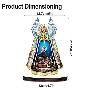Angel Girl Pattern Diamond Painting Desktop Ornaments Kit for Adults Beginner 5D DIY Diamond Art Tabletop Decorations Special Gem Mosaic Arts Crafts Home Bedroom Table Decor