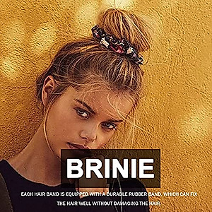 Brinie Pearl Scrunchie White Elastic Hair Ties Rhinestone Ponytail Holders Beaded Hair Elastics Hair Accessories for Women and Girls (Pack of 3)