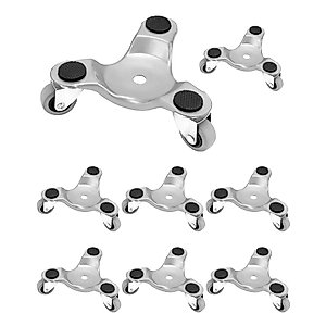 QWORK 8 pcs 6" Steel Tri-Dolly, 400 lbs Load Capacity, Great for Moving Furniture & Appliances, Durable and Easy to Use