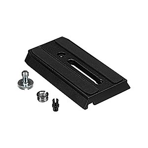 Manfrotto 501PL Rapid Connect Sliding Plate with 1/4'' and 3/8'' Camera Fixing Screws,Black
