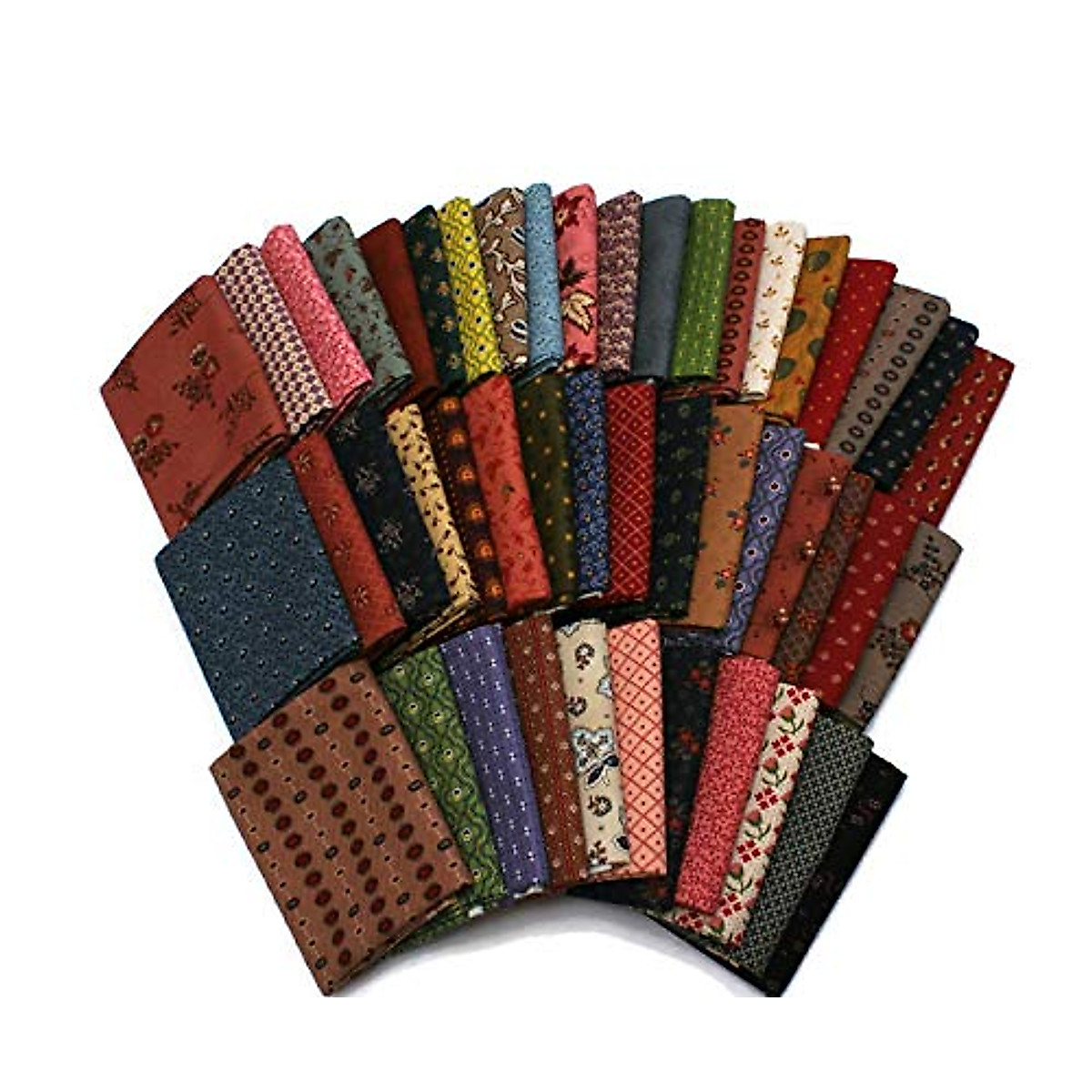 Fields 10 Fat Quarters - American Civil War Fat Quarter Bundle 1800's Historical Reproduction Quality Quilters Cotton Fabrics FQs