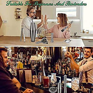 Cocktail Shaker - Koviti 12 Piece Bartender Kit - Stainless Steel Cocktail Shaker Set, Premium Bar Tools : Martini Shaker, Muddler, Jigger, Mixing Spoon, Strainers, Ice Tong, Liquor Pourers