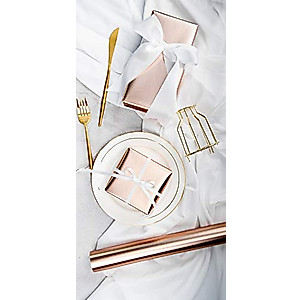 RUSPEPA Rose Gold Matte Wrapping Paper - 81.5 Sq Ft - Solid Color Paper Perfect for Wedding,Birthday,Christmas,Baby Show - 30 inches x 32.8 feet